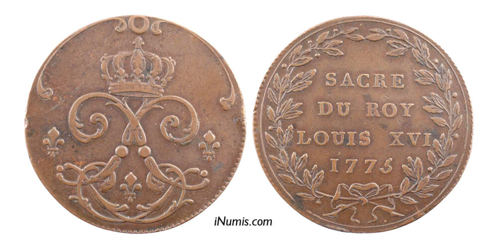 jeton médaille d’accès à la cérémonie du sacre royal Medal token for ...